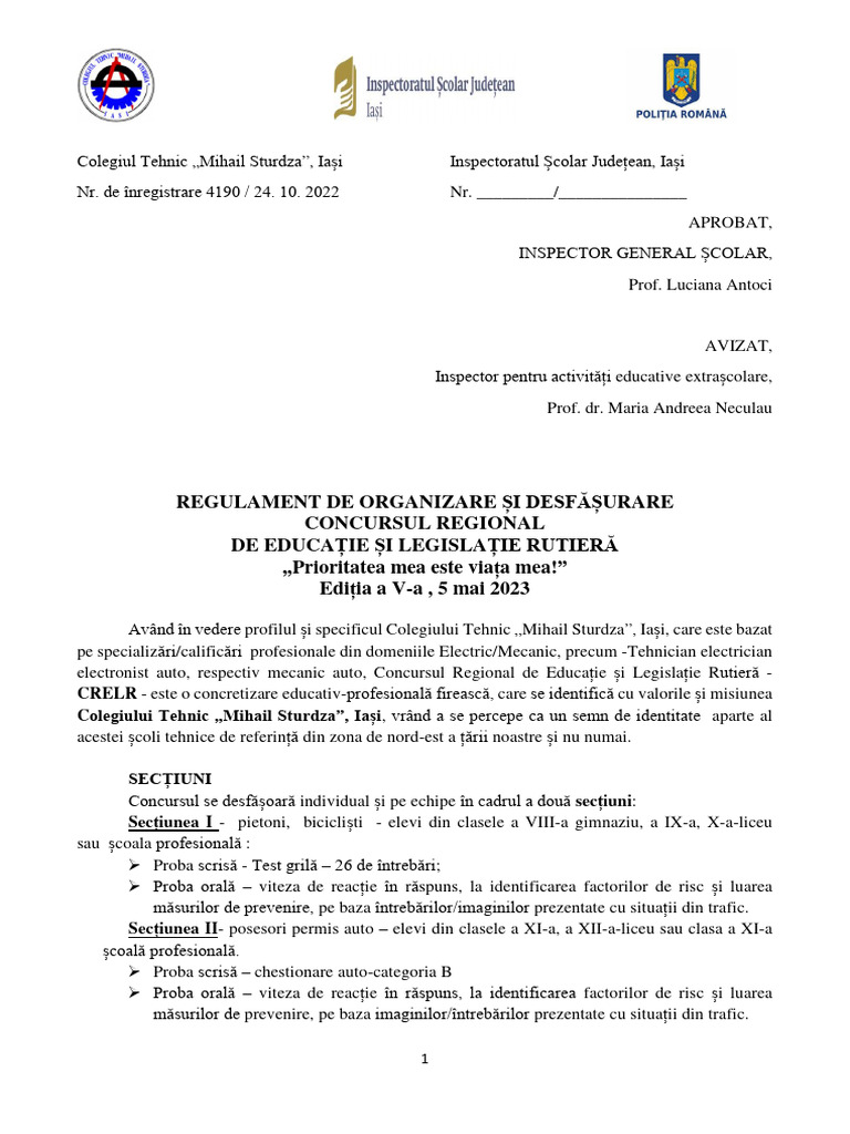Regulament 2023 | PDF