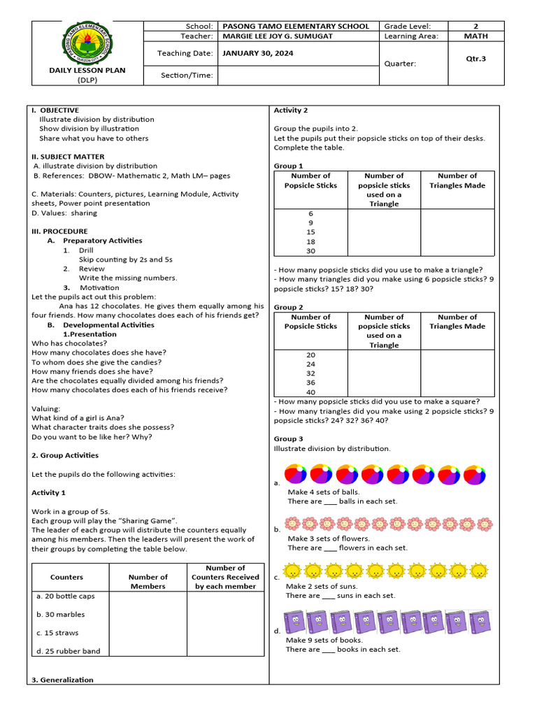 Math Inset Demo - Final | PDF | Behavior Modification | Learning