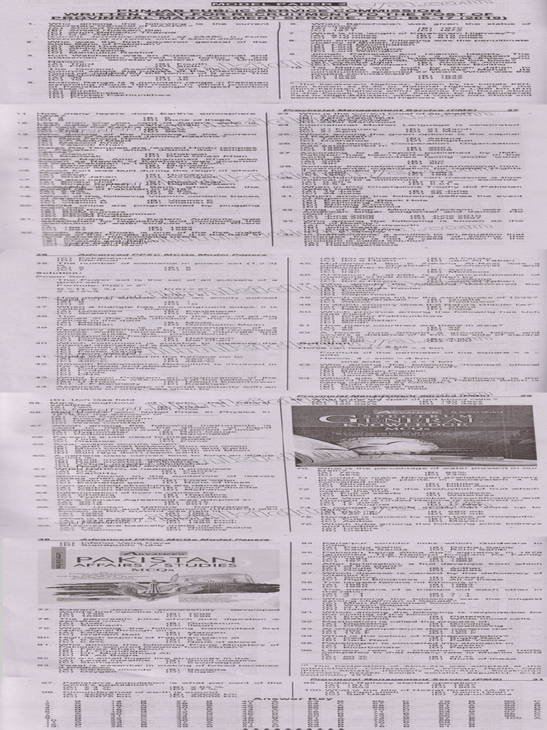Past Paper 2019 PPSC Punjab Public Service Commission Department PMS General Knowledge BS 17 ...