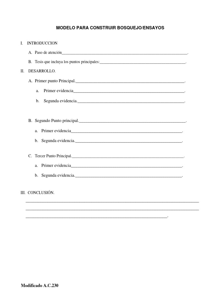 Modelo de Bosquejo para Ensayos | PDF | Ensayos | Napoleón
