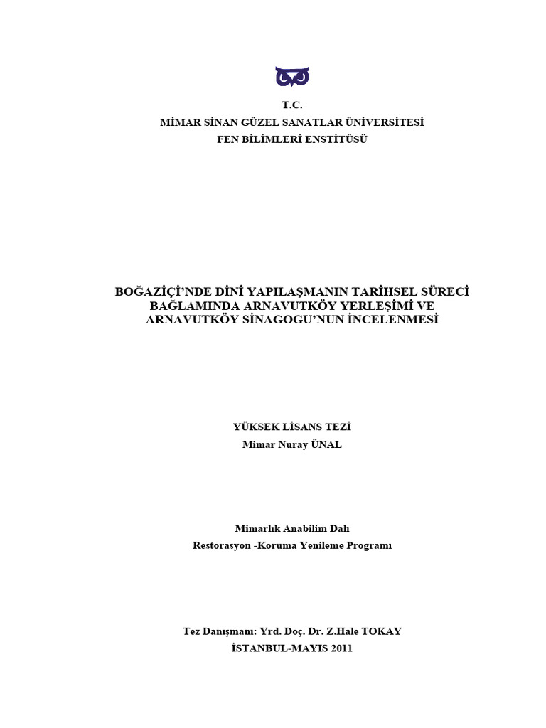 Tez - Yl - 2011 - Boğaziçi'nde Dini Yapılaşmanın Tarihsel Süreci ...