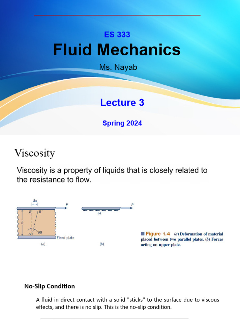 Lecture 3 | PDF | Viscosity | Fluid Mechanics
