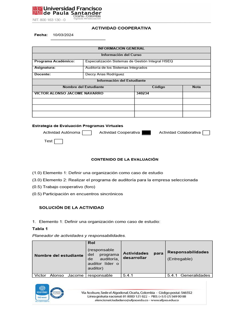 Asi Guíayrúbricad Evaluación Act1 U1 Edit | PDF | Walmart | Calidad (comercial)