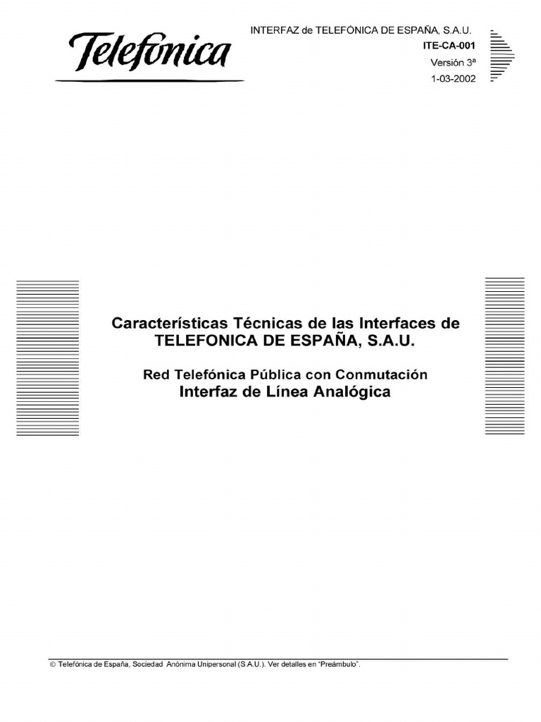 Caracteristicas Linea Telefonica | PDF | Teléfono | Red Telefónica ...