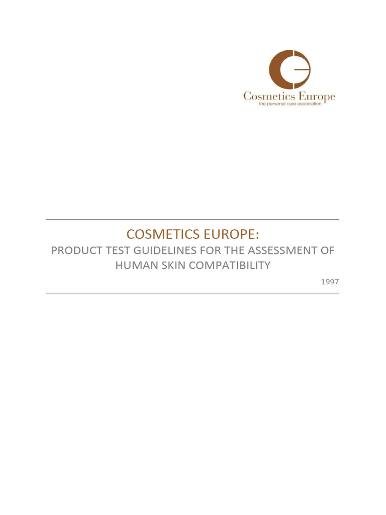 Product Test Guidelines For The Assessment of Human Skin Compatibility ...