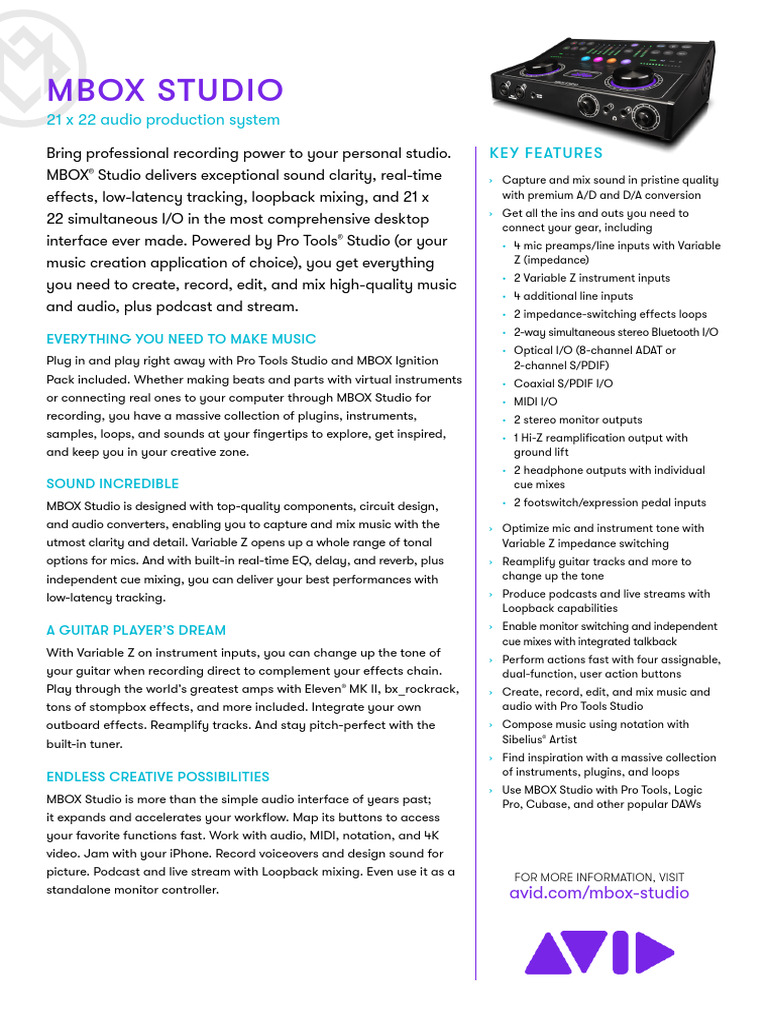MBOX Studio DS - A4 With Cut Sheet | PDF