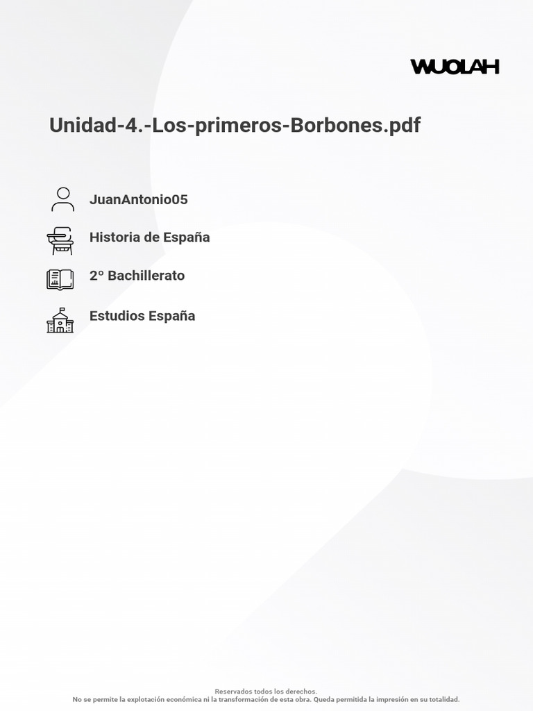Primeros Borbones en España: Historia y Reformas | PDF | Imperio ...
