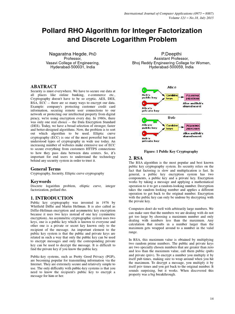 Pollard_RHO_Algorithm_for_Integer_Factor | PDF | Key (Cryptography) | Public Key Cryptography