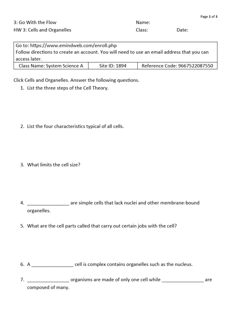 Cells and Organelles Worksheet Guide | PDF | Cell (Biology) | Organelle