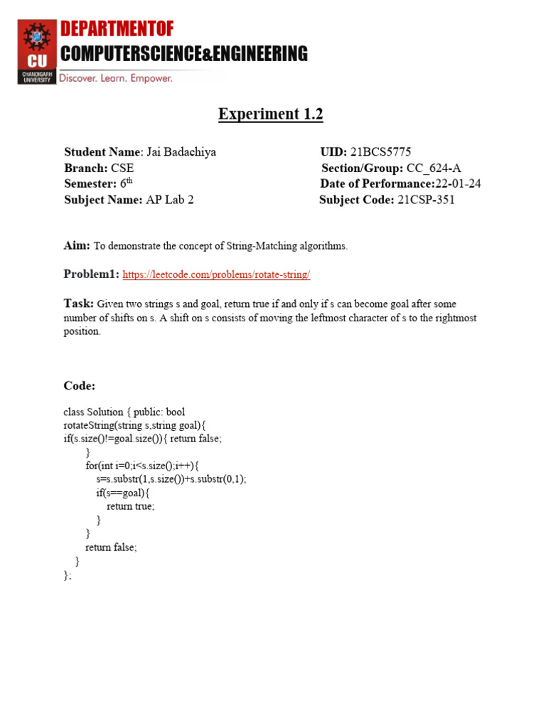 Computerscience&Engineering: Departmentof | PDF | Algorithms And Data Structures | Mathematical ...