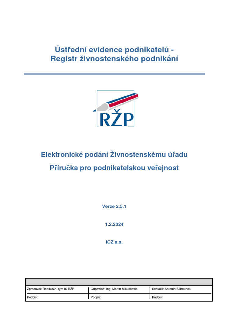 RZP DOC EPOWeb Prirucka v2.5 | PDF