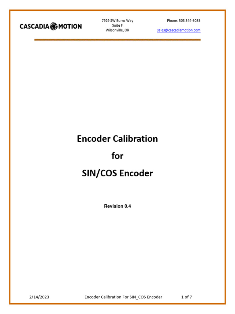 SIN/COS Encoder Calibration Guide | PDF | Power Inverter | Electrical Engineering