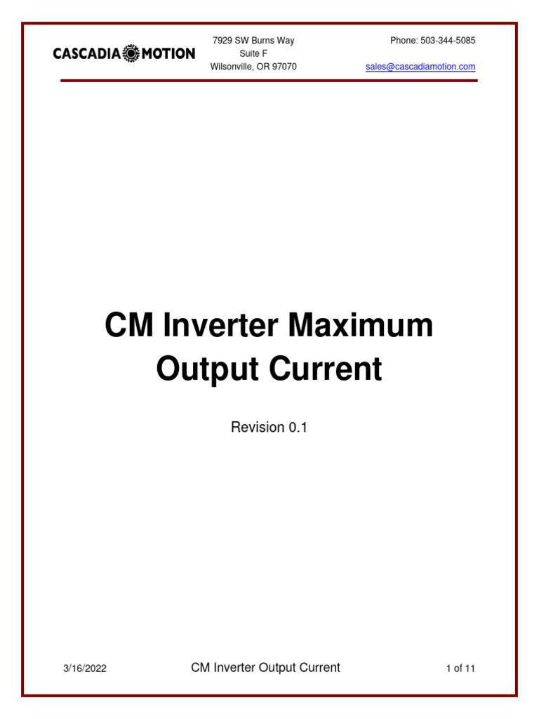 CM Inverter Maximum Output Current (V0_1) | PDF | Power Inverter ...