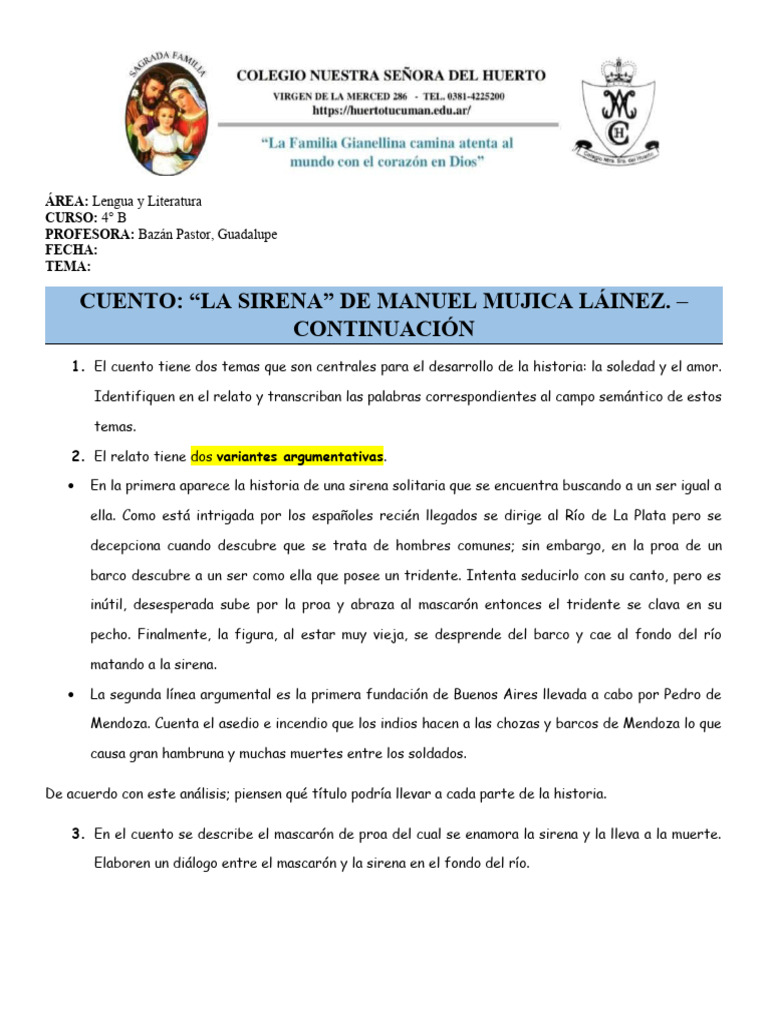 La sirena de Mujica Lainez: amor y soledad | PDF