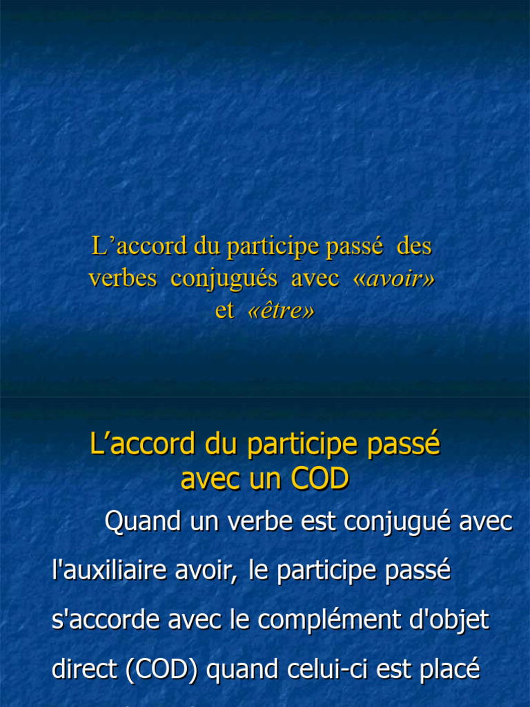 L Accord Du Participe Passe | PDF