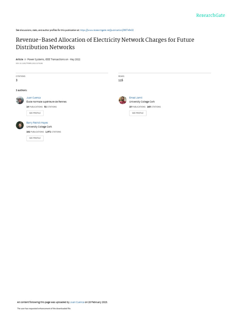 Revenue-based allocation of electricity network charges for future distribution networks | PDF ...