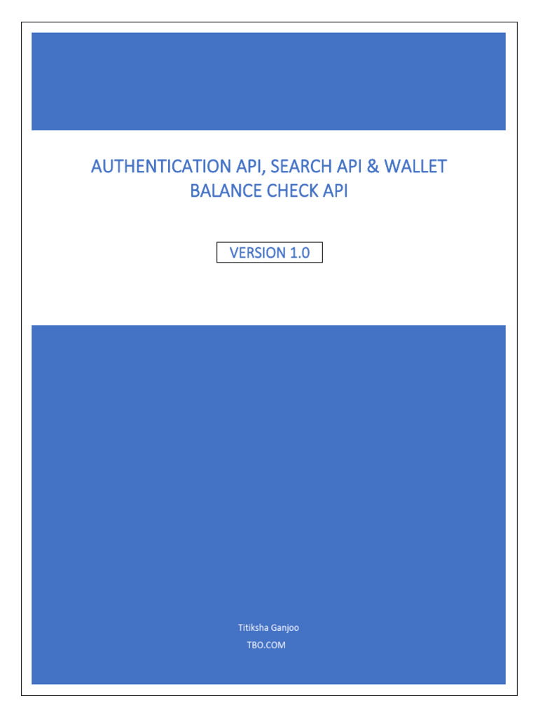AuthenticationAPI - SearchAPI & WalletBalanceCheckAPI | Download Free PDF | Computing