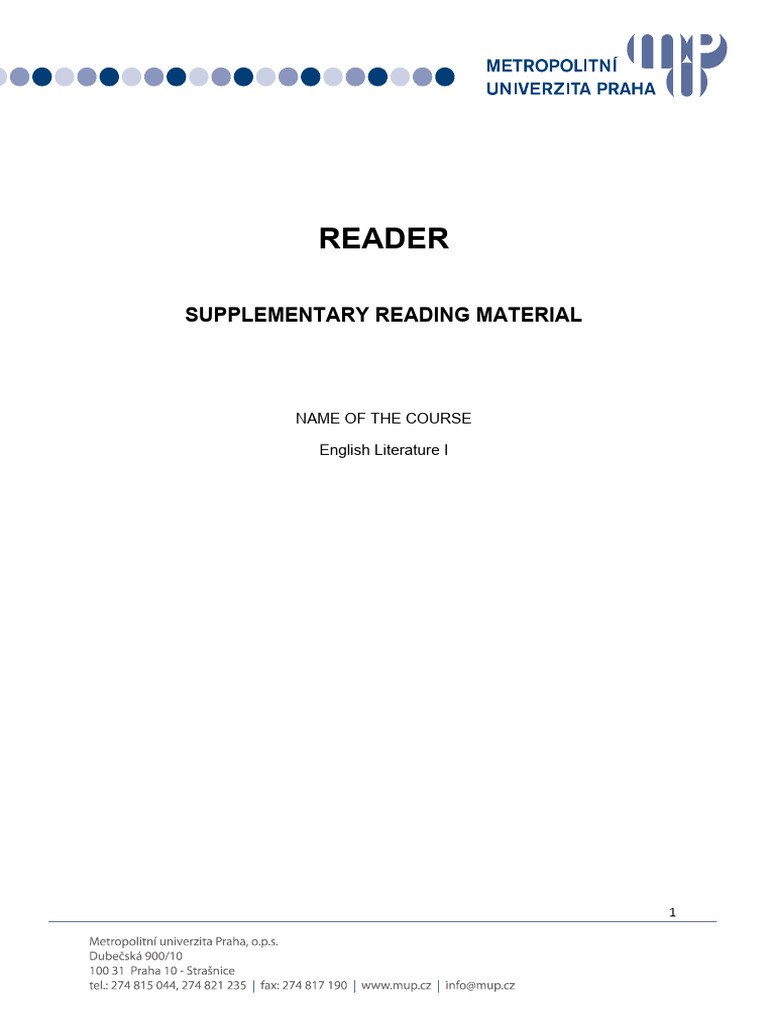 English Literature 1 Reader 2024 | PDF | Sonnets | Poetics