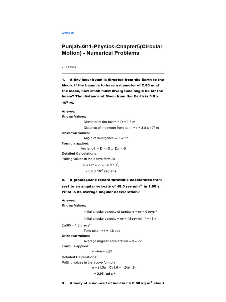 CH 5 PHYSICS NP | PDF | Rotation Around A Fixed Axis | Torque