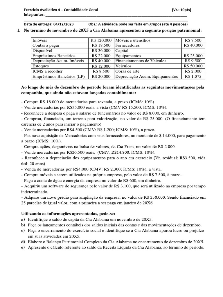Exerccio Aval ICMS | PDF