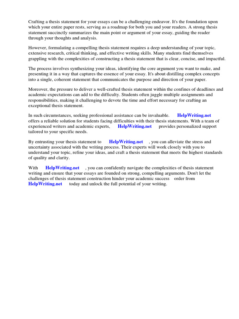 Crafting Effective Thesis Statements | PDF | Essays | Thesis