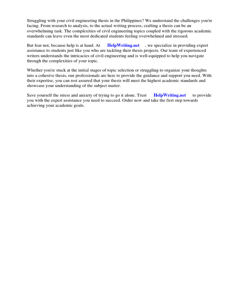 Civil Engineering Thesis Titles in The Philippines | PDF | Thesis ...