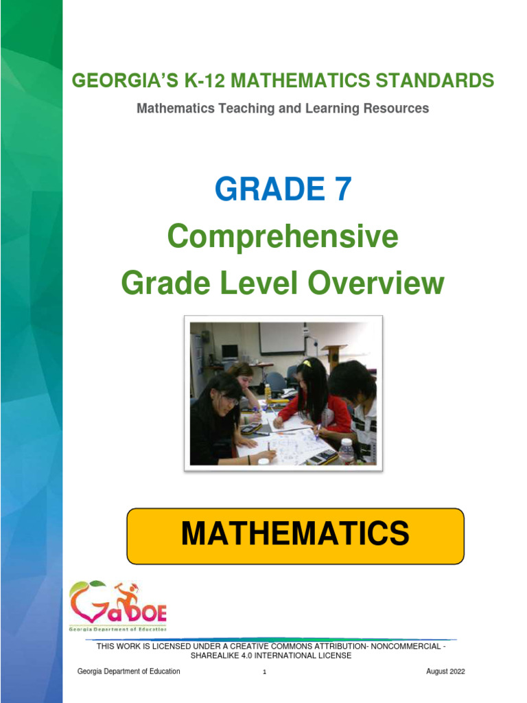 Grade 7 Math Standards Overview | PDF