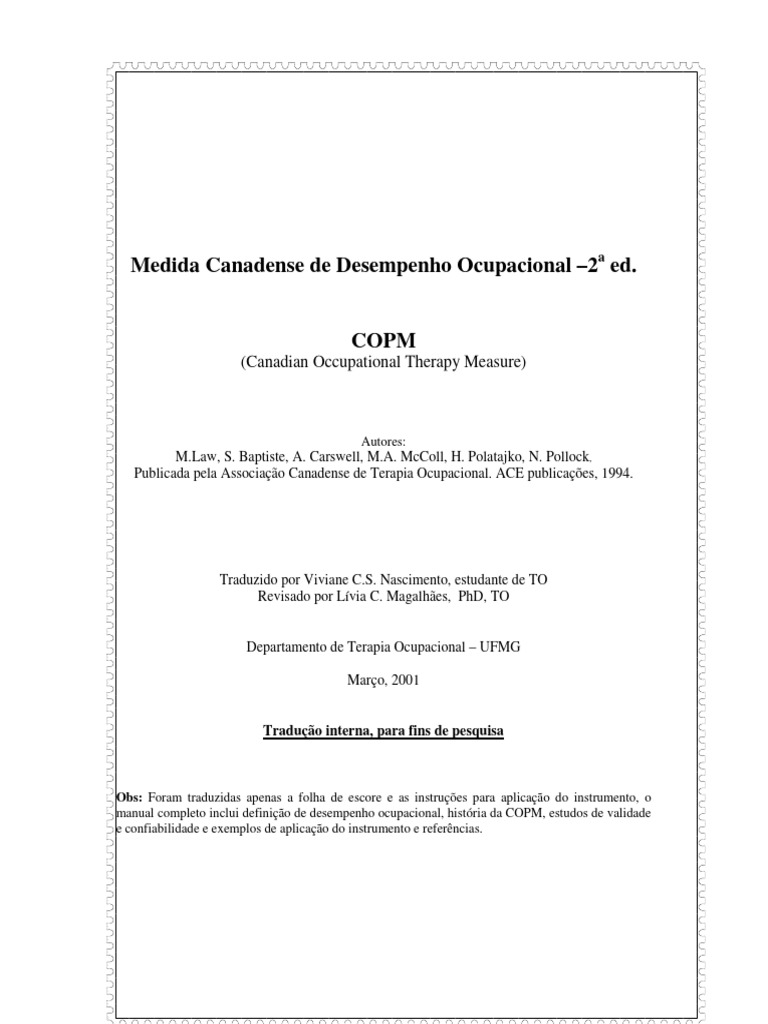 COPM Intruções | PDF