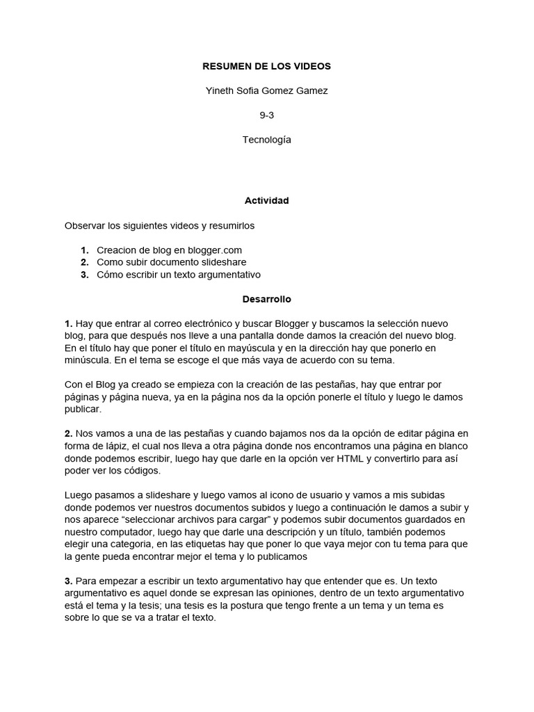 Resumen de Los Videos | PDF