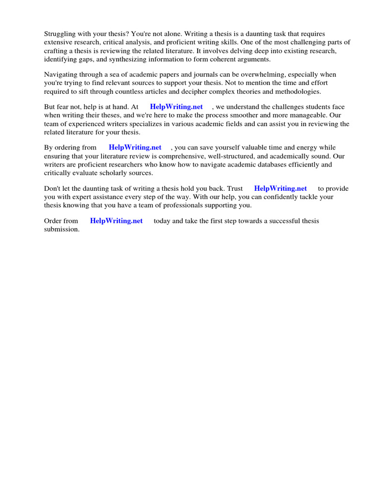 Sample Review Related Literature Thesis Pdf Thesis Academic Publishing