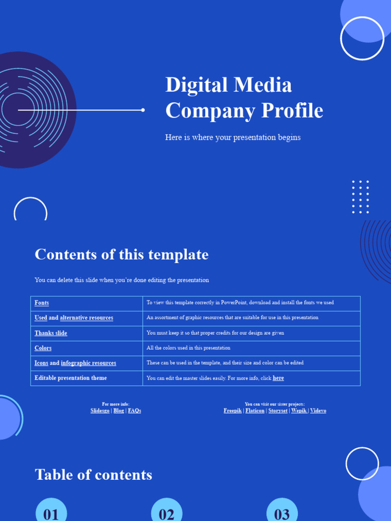 Digital Media Company Profile by Slidesgo | PDF | Planets | Solar System