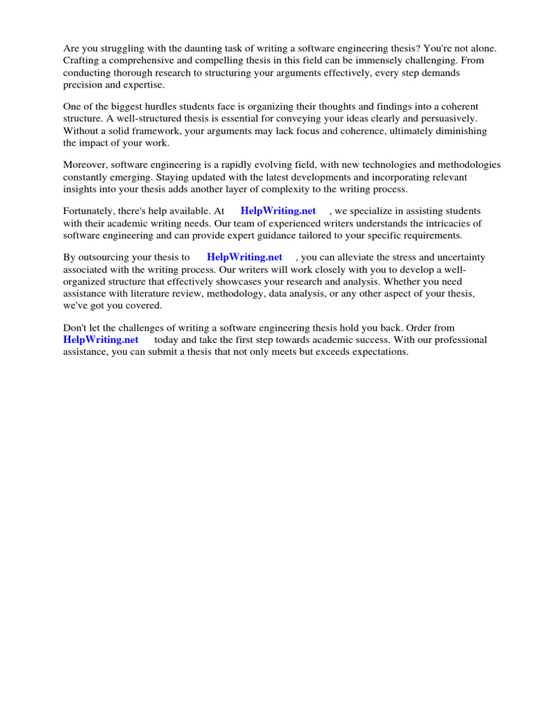 Software Engineering Thesis Structure | PDF | Software | Reliability ...