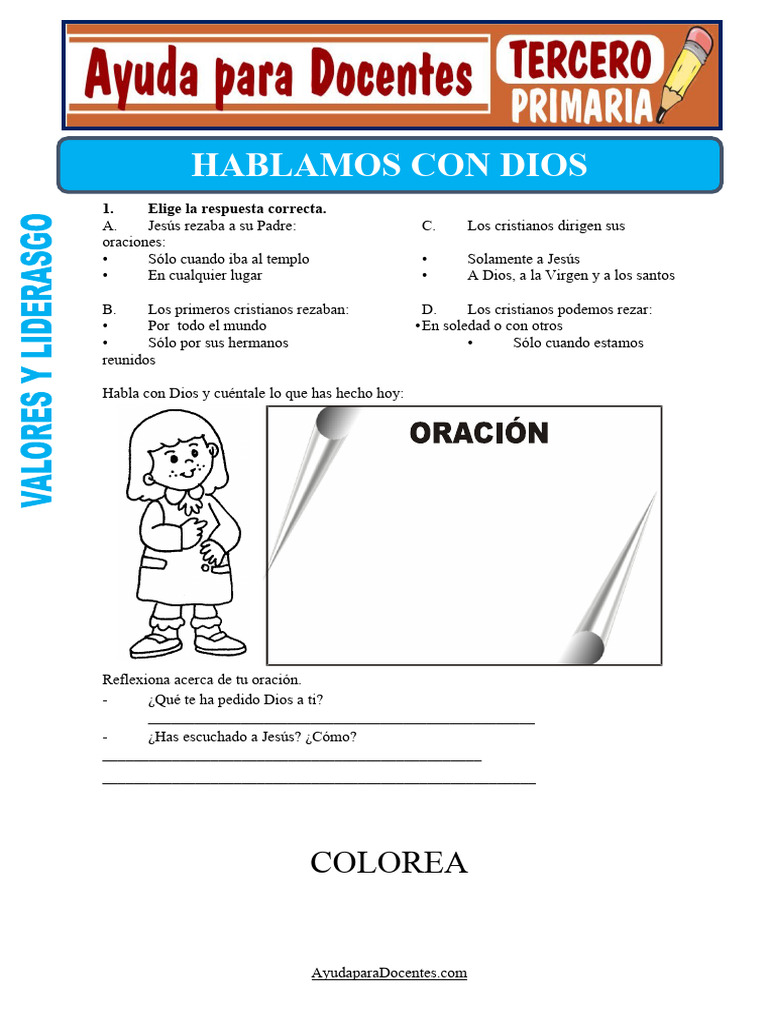 Hablamos de Dios para Tercero de Primaria | PDF