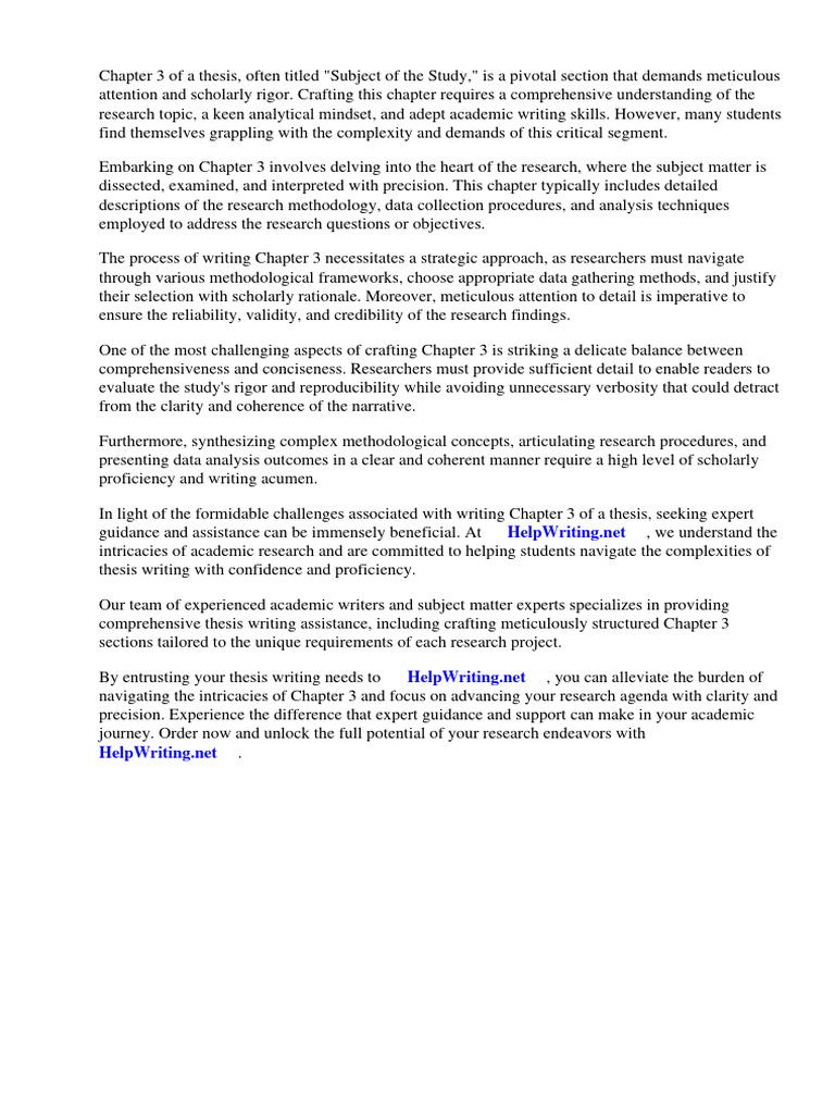 Chapter 3 Thesis Subject of The Study | Download Free PDF | Methodology ...