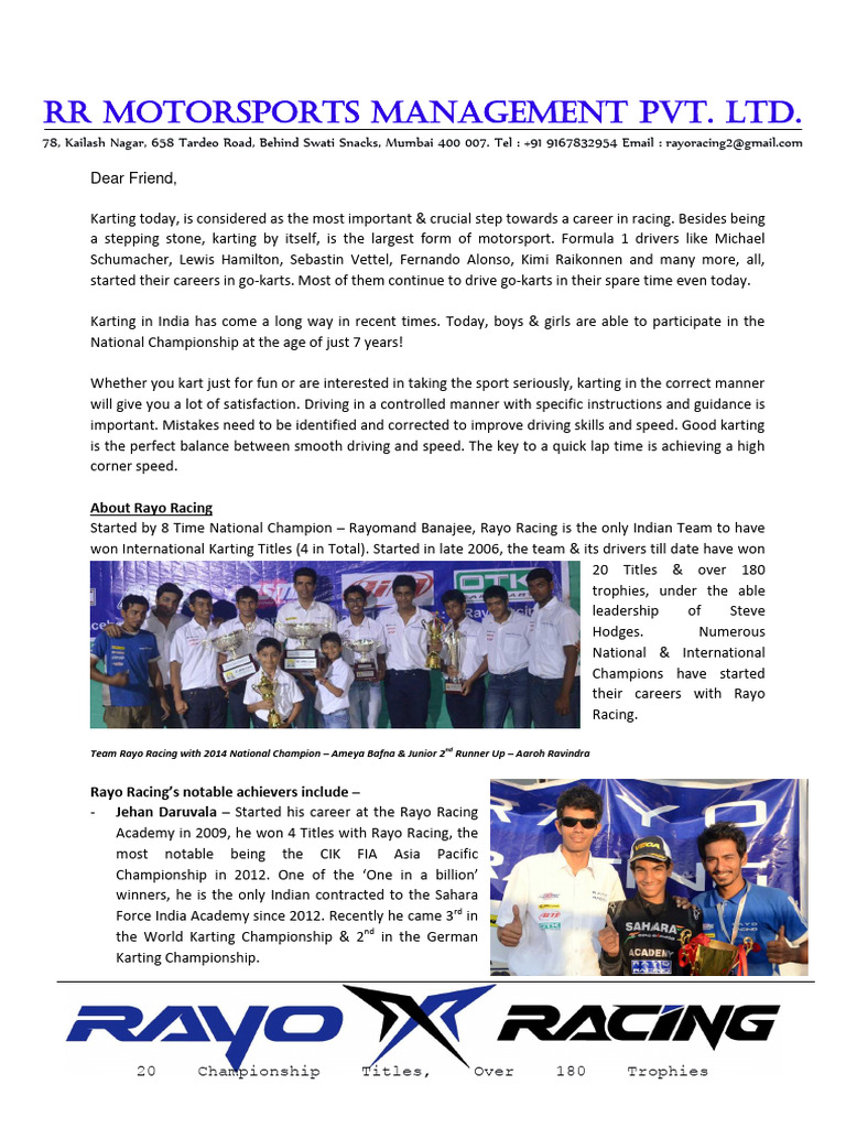 BasicsInKarting | PDF | World Auto Racing Series | Auto Racing