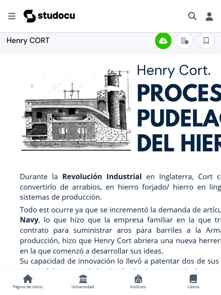 Innovaciones de Henry Cort en Hierro Laminado | PDF