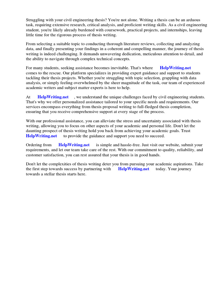 Civil Engineering Student Thesis Topics | PDF