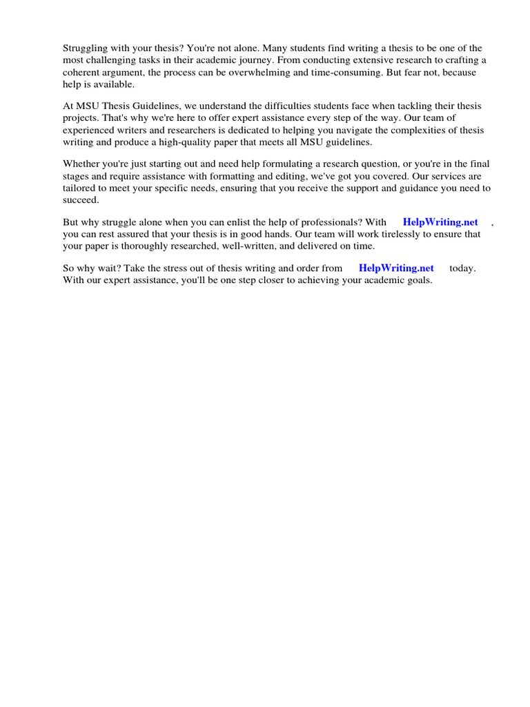 Msu Thesis Guidelines | PDF | Thesis Msu Thesis Guidelines | PDF | Thesis