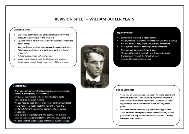 Yeats Overview | PDF | W. B. Yeats | Poetry