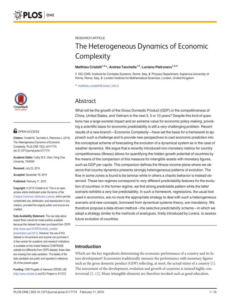 The Heterogeneous Dynamic of Eco Complex | PDF