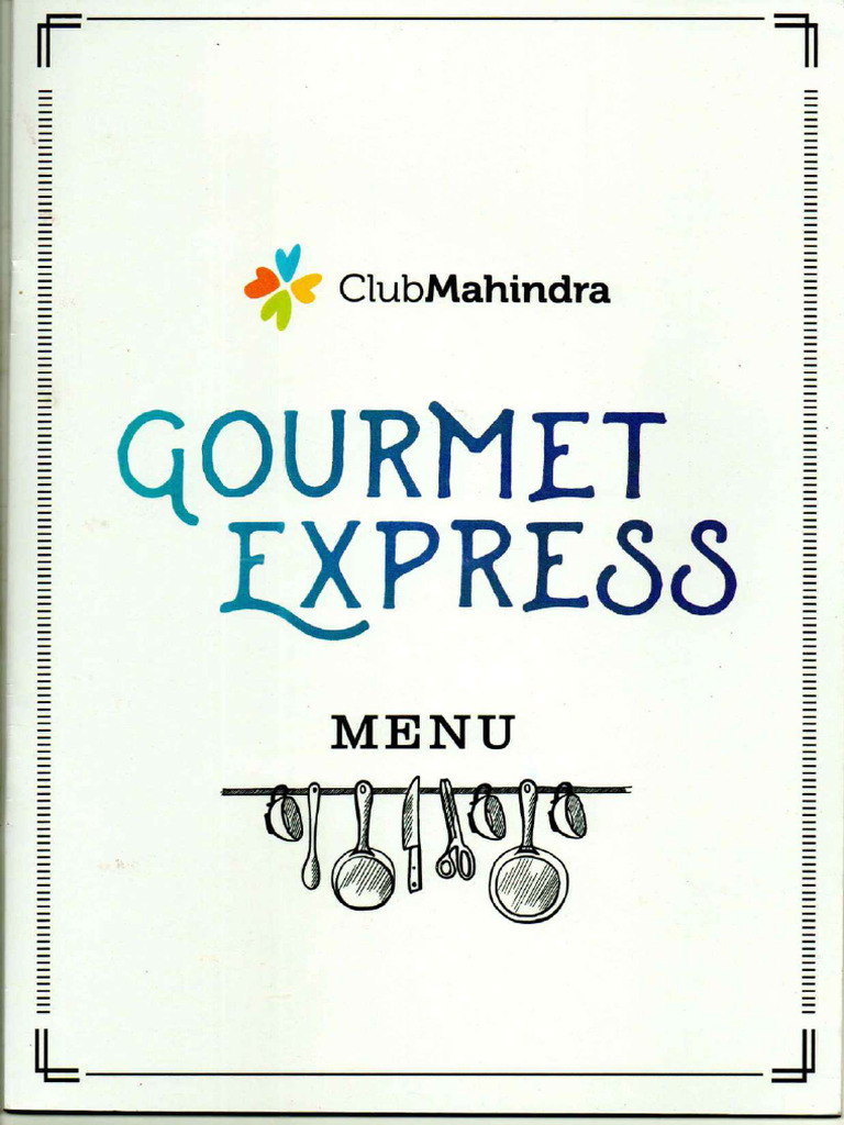 Club Mahindra Menu | PDF