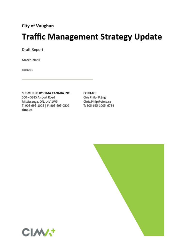 Vaughan Traffic Management Strategy 2020 | PDF | Road Traffic Safety ...
