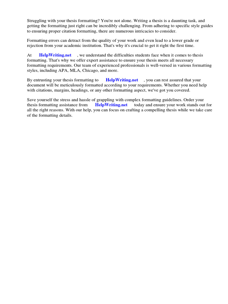 Thesis Formatting Help | PDF | Thesis | Apa Style