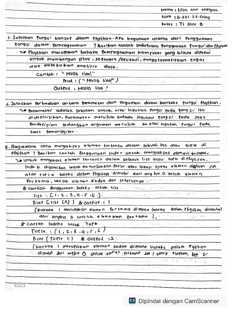 Uas - Algoritma Pemrograman - Elisa Nur H | PDF