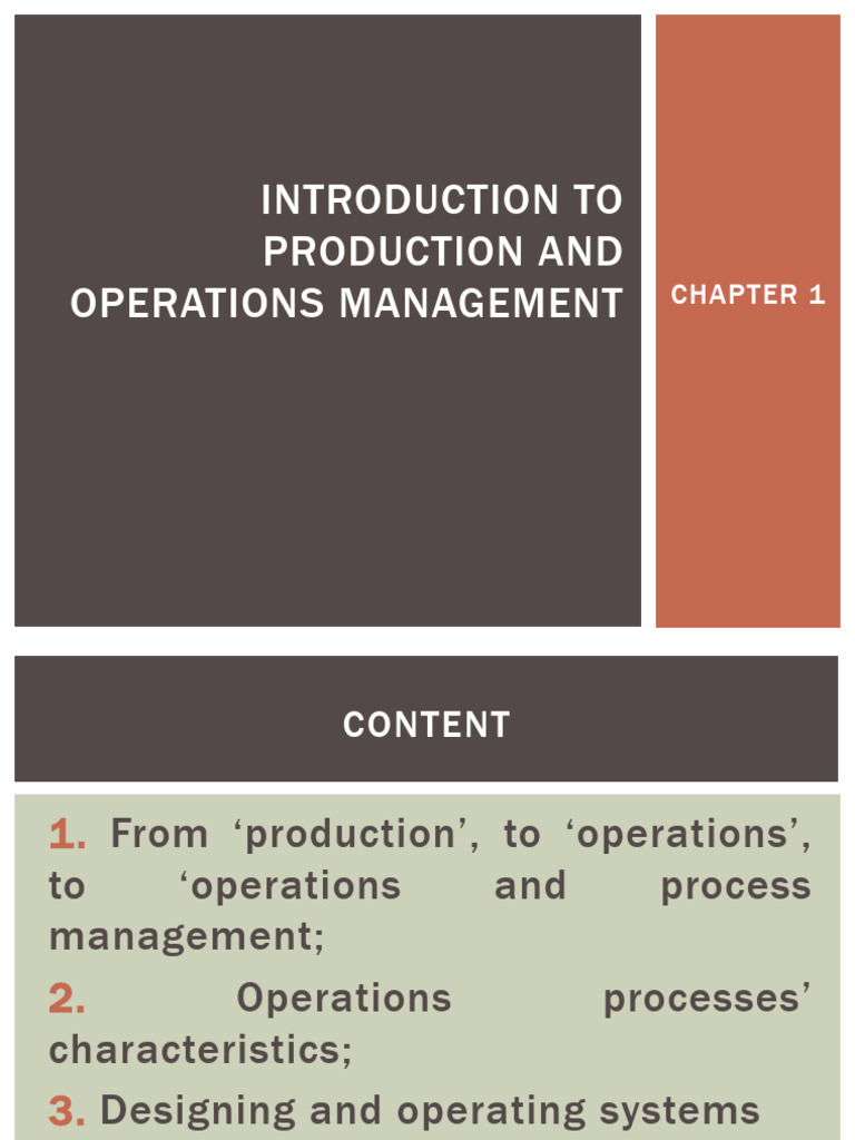 CH1 Introduction | PDF | Inventory | Operations Management