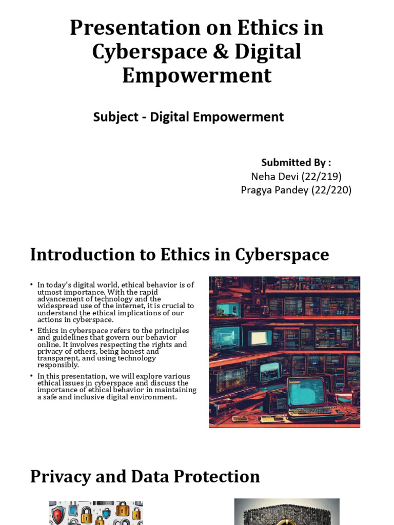 Presentation On Ethics in Cyberspace | PDF