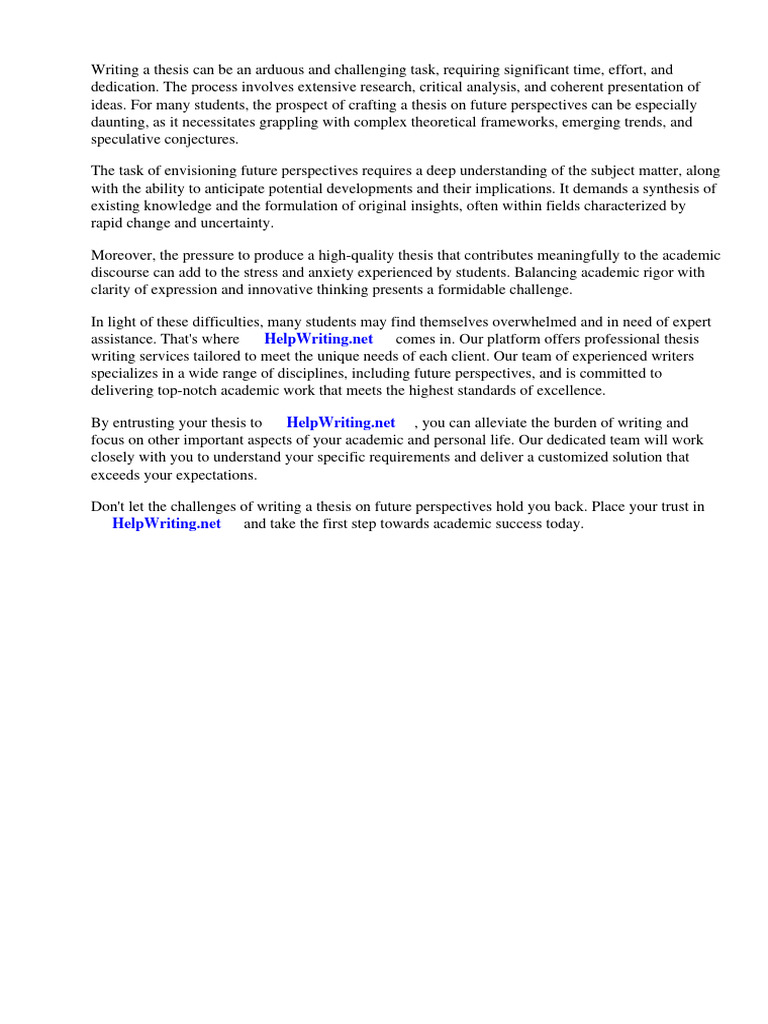 Future Perspective Thesis | Download Free PDF | Essays | Thought