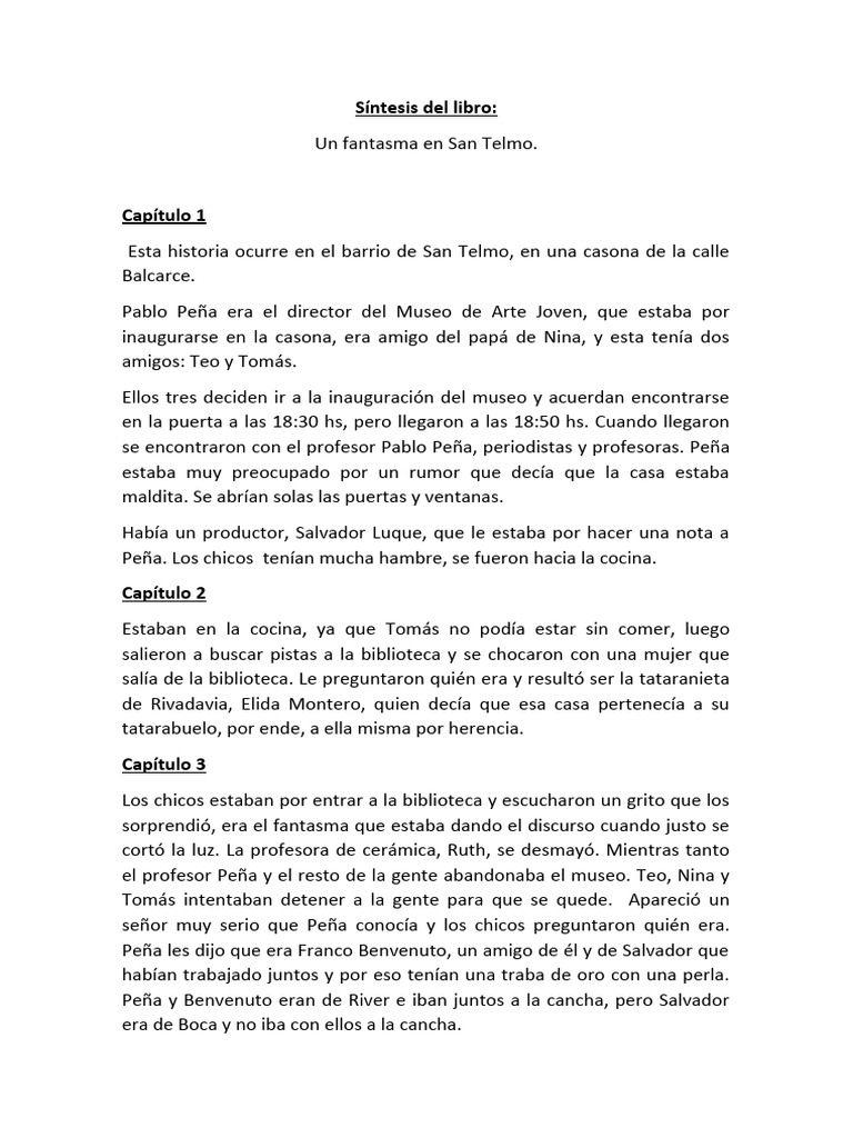 Escritura Grupal UN FANTASMA EN SAN TELMO | PDF