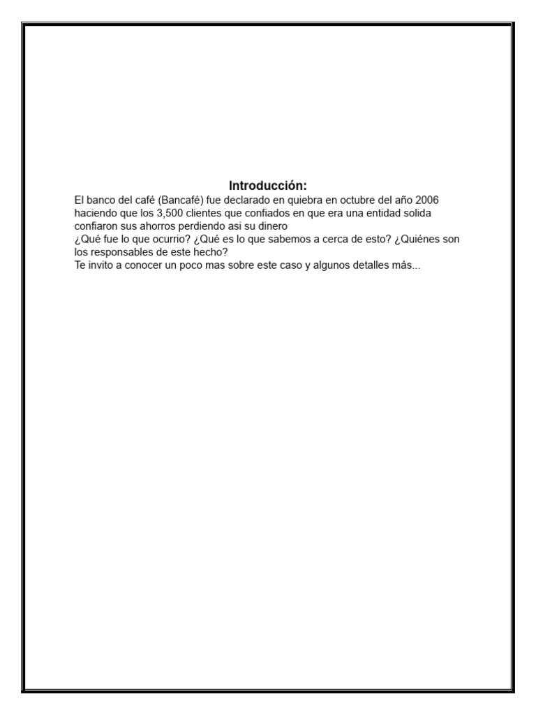 Quiebra de Bancafé en Guatemala: Análisis | PDF | Bancos | Dinero