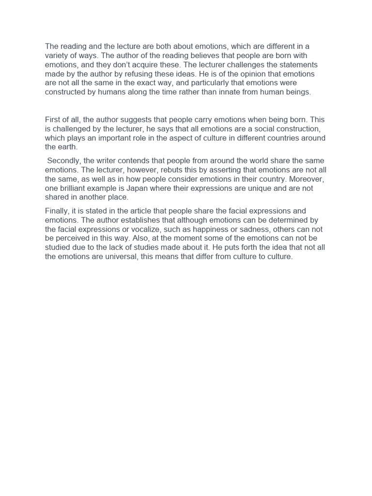 essay emotions (1) | PDF